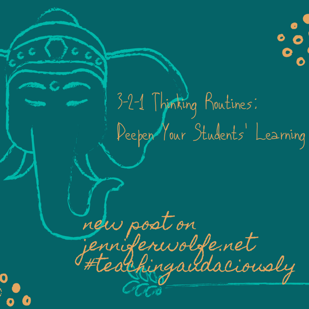 3-2-1 Thinking Routine - mamawolfe